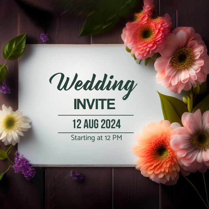 Black Professional Wedding Invitation Greetin Template | PosterMyWall