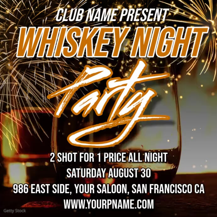 Modèle Black Professional Whiskey Party Flyer Instag | PosterMyWall