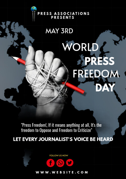 Black Professional World Press Freedom Day Celebration A3 Template ...