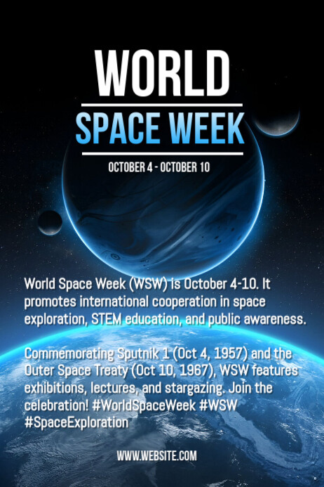Copy of Black Professional World Space Week Poster | PosterMyWall