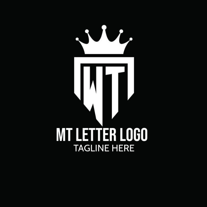 Black Professional Wt Letter Crown Logo Design Logo Template | PosterMyWall