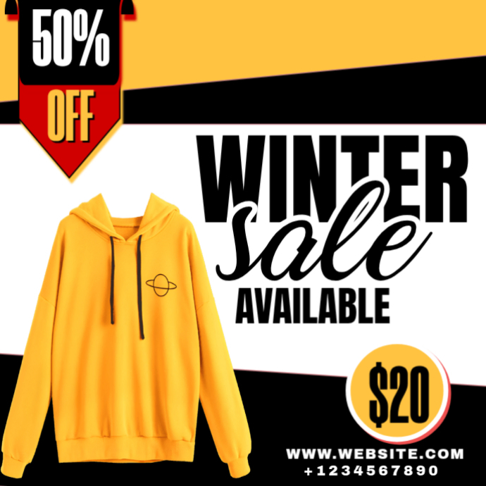 Black Professional Yellow winter sales Album Cover Template | PosterMyWall