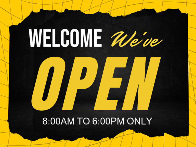 Black Professional Yes We Are Open Now Presentation Template | PosterMyWall