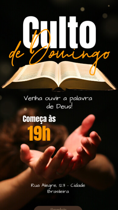 Black Profissional Culto De Domingo História Do Instagram Template ...