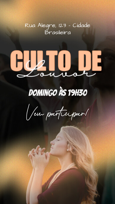 Plantilla de Black Profissional Culto De Louvor História Do Instagram ...