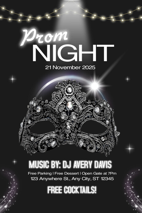 Black Prom Night Poster Template | PosterMyWall