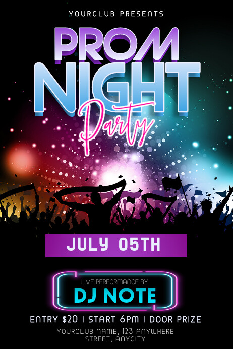 Black Prom Night Poster Template | PosterMyWall