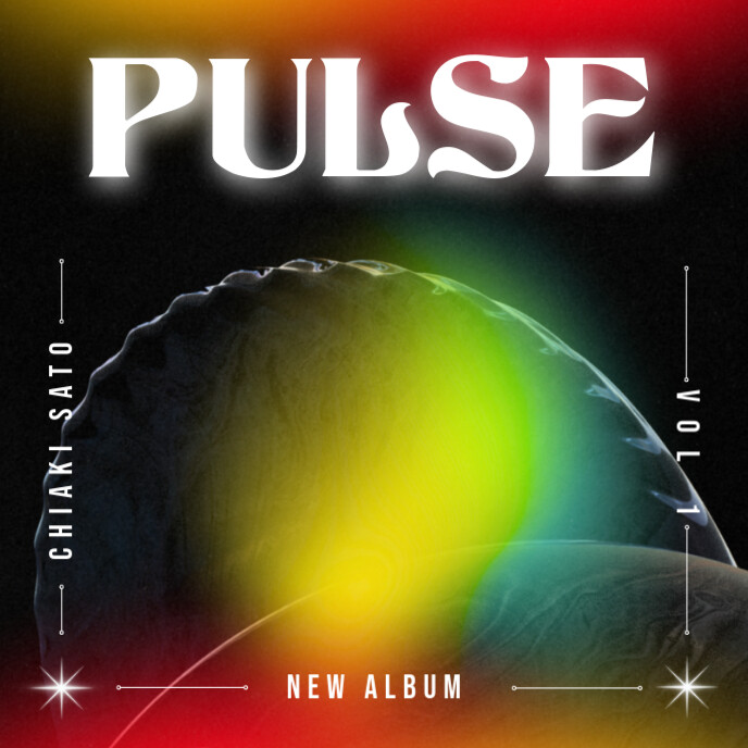 Black Pulse Album Cover Template | PosterMyWall