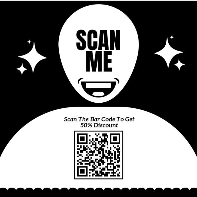 Plantilla de Black QR Code Discount Promotion Instagram Post | PosterMyWall