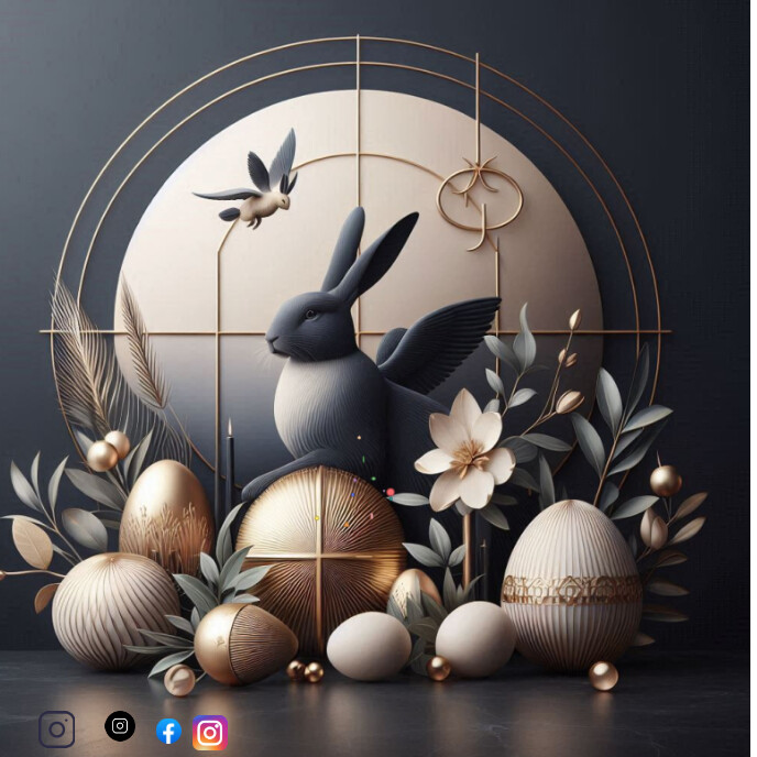 Black Rabbit And Eggs Album Cover Template | PosterMyWall