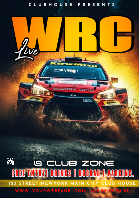 Black Racing Event A5 Template | PosterMyWall