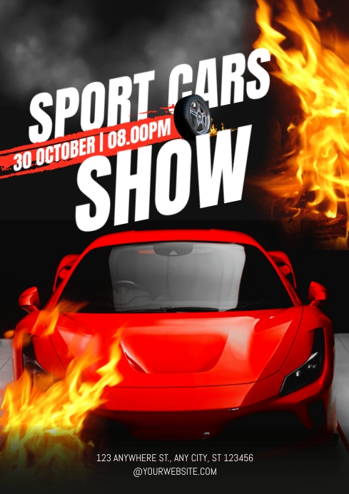 Black Red Auto Show Flyer Template | PosterMyWall