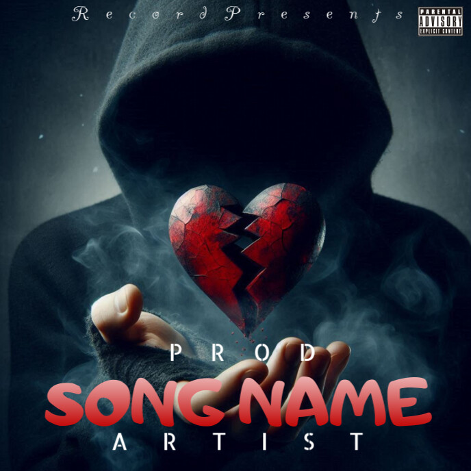 Black Red Heart Mixtape Album Cover Album Cover Templat | PosterMyWall