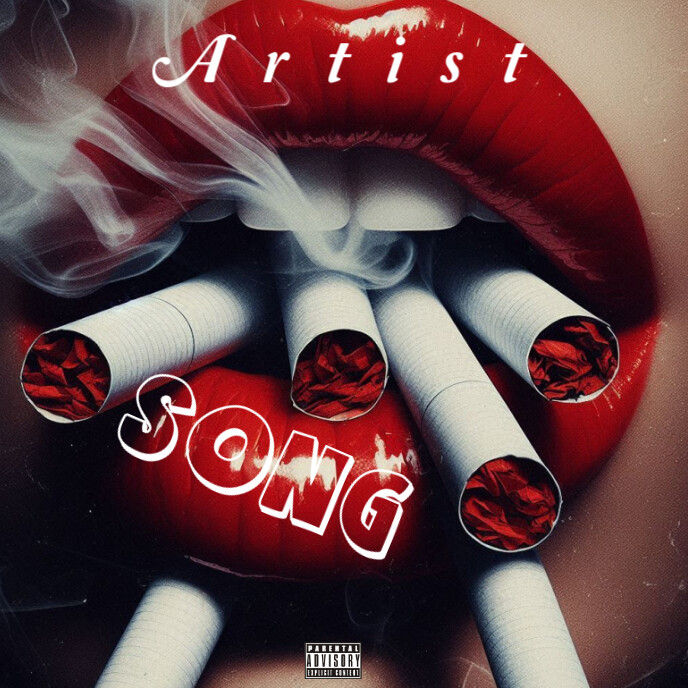 Black Red Lips Album Cover Template | PosterMyWall