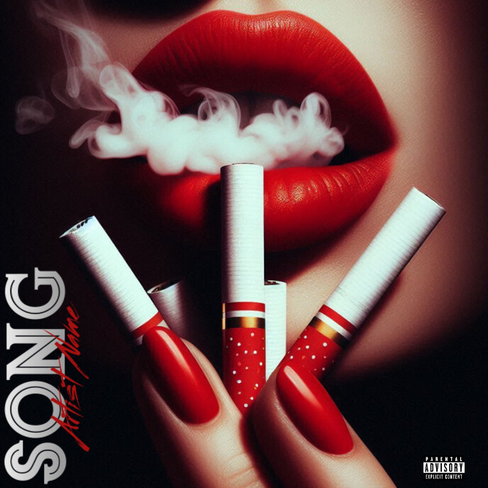 Modèle Black Red Lips Album Cover | PosterMyWall