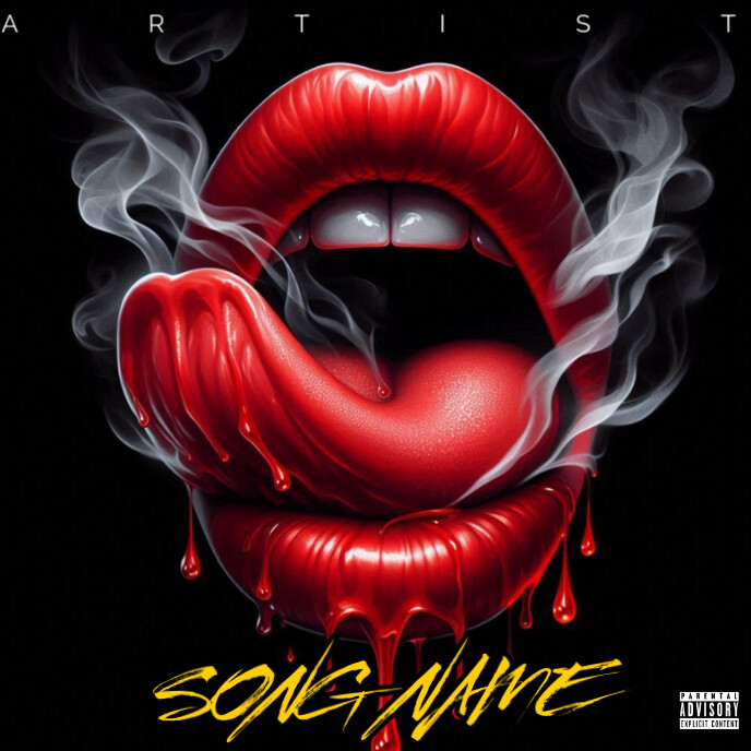 Black Red Lips Album Cover Template | PosterMyWall