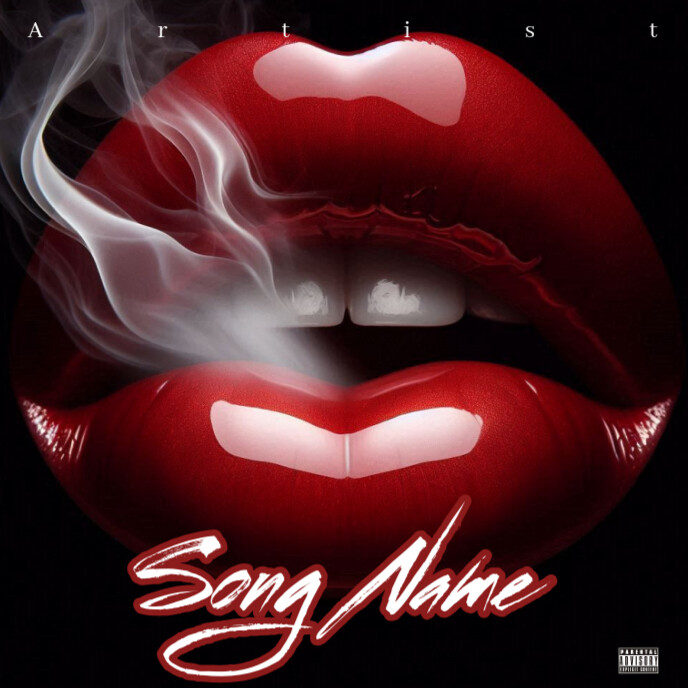 Black Red Lips Album Cover Template | PosterMyWall