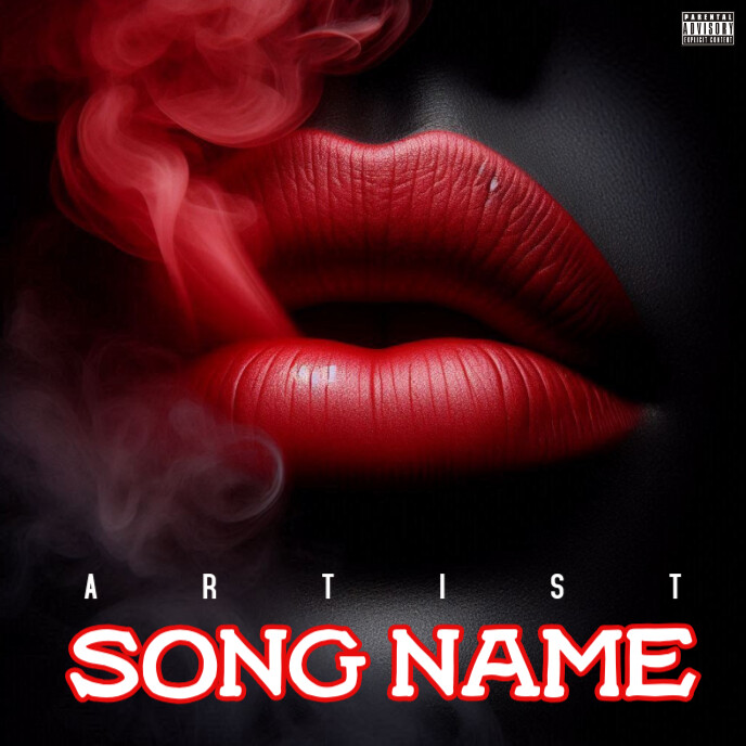 Black Red Lips Mixtape Album Cover Album Cover Template | PosterMyWall