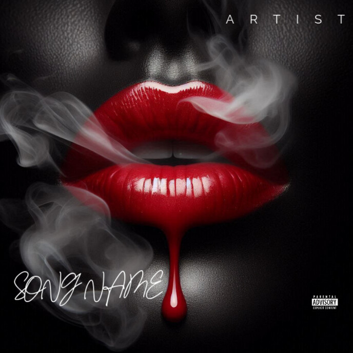 Black Red Lips Mixtape Album Cover Template | PosterMyWall