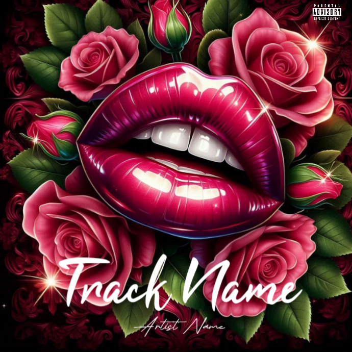 Plantilla de Black Red Lips Song Mixtape Album Cover Artwork Album ...