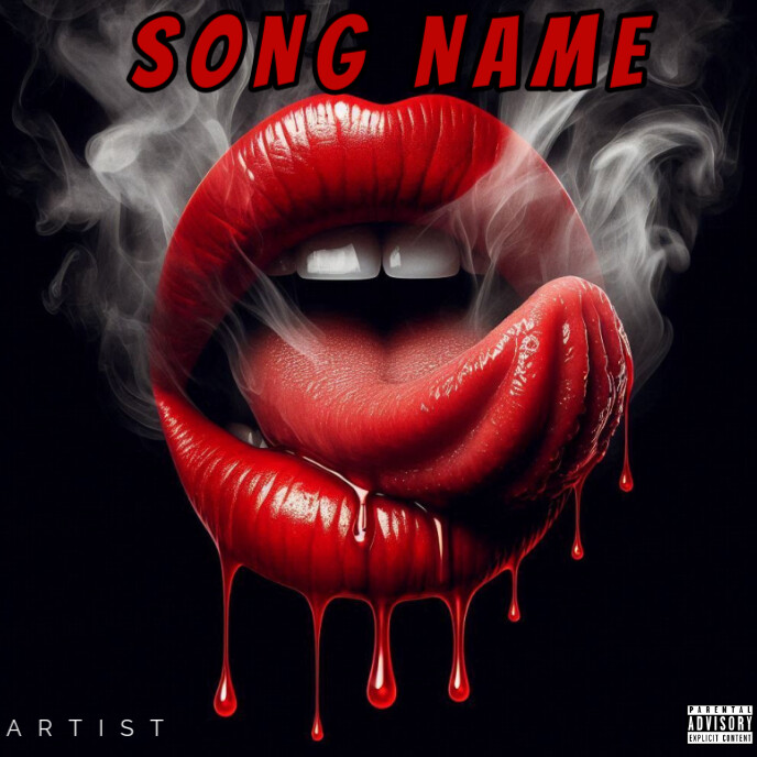 Copy of Black Red Lips Song Mixtape Album Cover | PosterMyWall