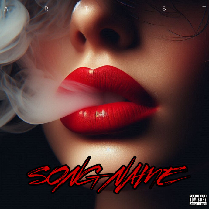 Copy of Black Red Lips Song Mixtape Album Cover | PosterMyWall