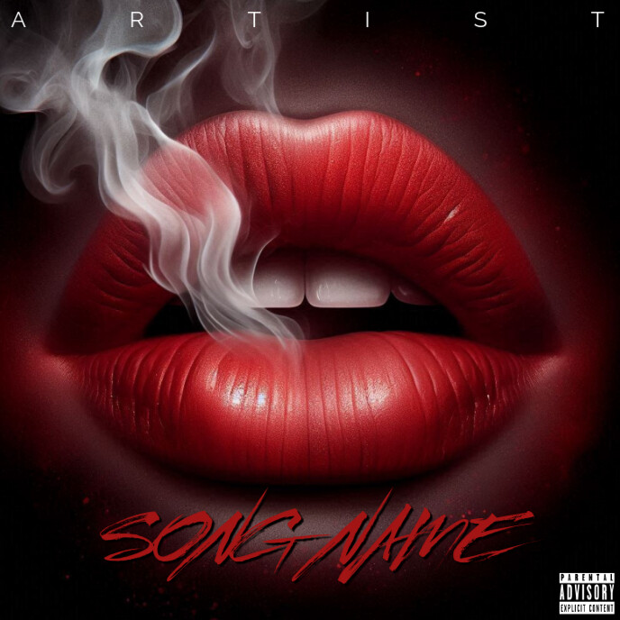 Black Red Lips Song Mixtape Album Cover Template | PosterMyWall