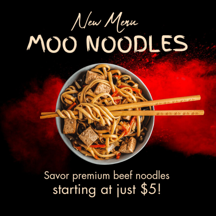 Black red Modern & Minimal New Menu Noodles Discount Pos Instagram ...