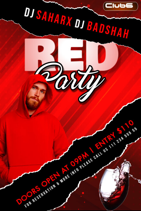Black Red Night Party Poster Template | PosterMyWall