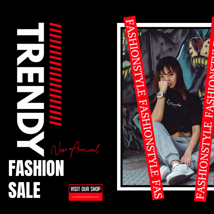 black red white fashion template | PosterMyWall