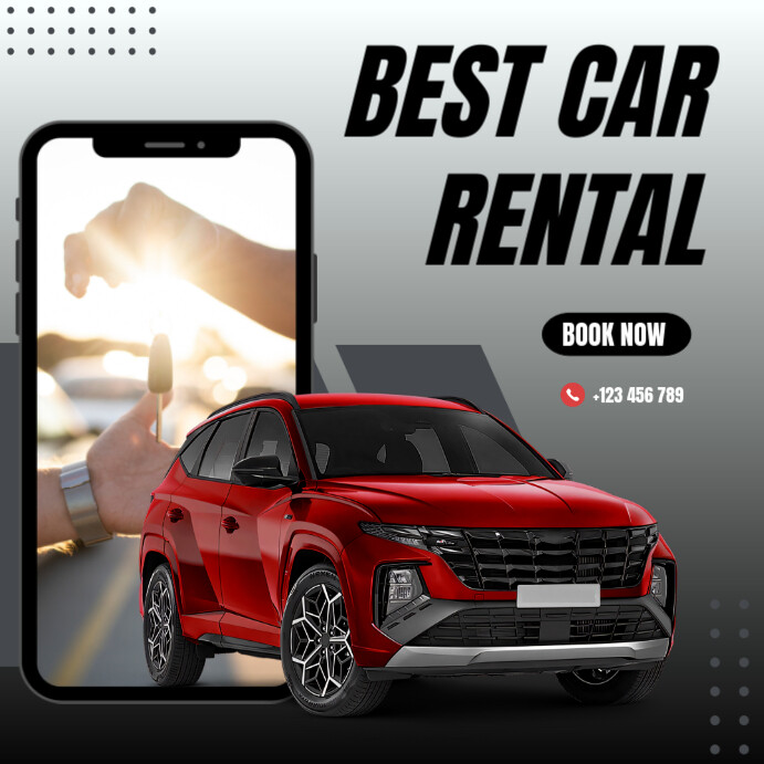 Black Rent Car Pos Instagram Template | PosterMyWall