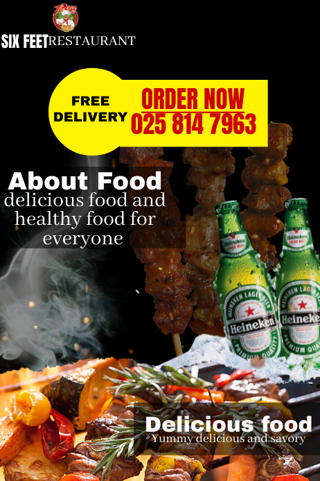 Black Restaurant And Bar Poster Template | PosterMyWall