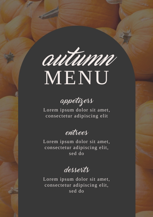 Black Restaurant Autumn Menu Flyer Template | PosterMyWall