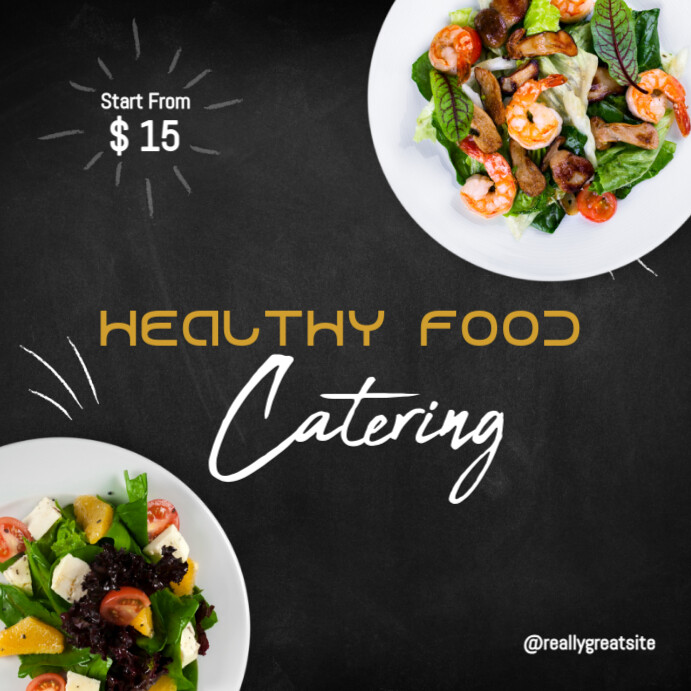 Black Restaurant Catering Promotion Ads Instagram Post Template ...