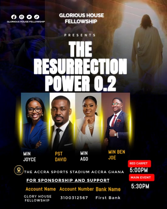 Black Resurrection Power Church Revival Video Flyer Template Instagram ...