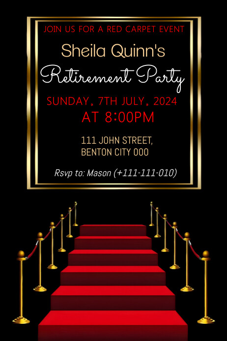 Black Retirement Celebration Poster Template | PosterMyWall
