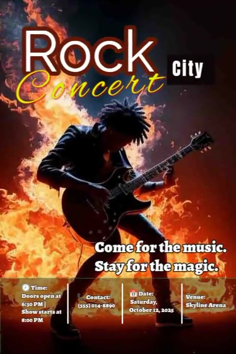 Plantilla de Black Rock Concert Poster | PosterMyWall