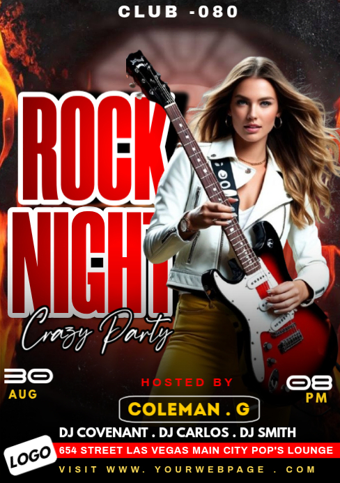 Black Rock Music Event A5 Template | PosterMyWall