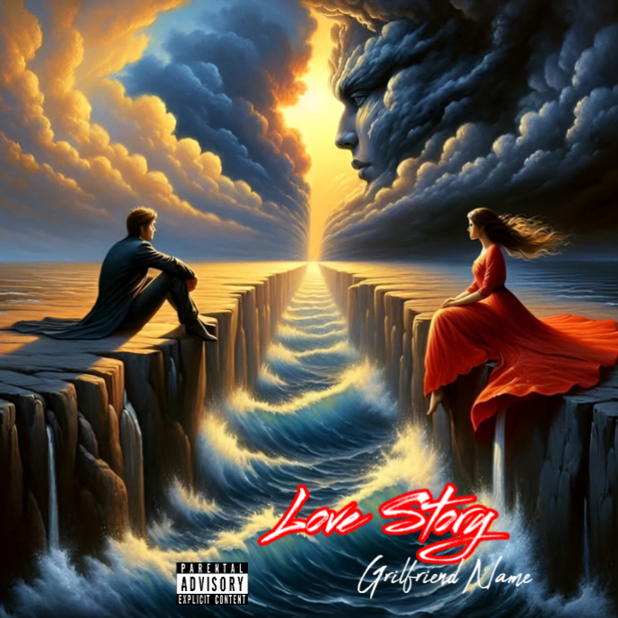 Black Romantic Album Cover Album Cover Template | PosterMyWall