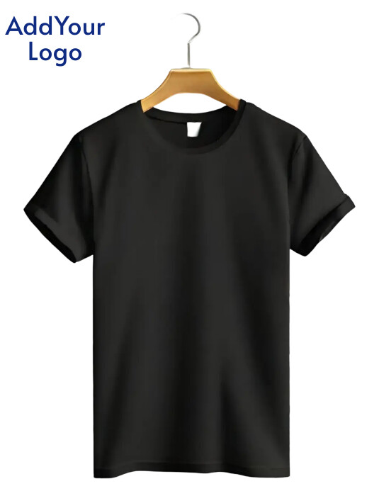 Black round neck t-shirt template | PosterMyWall