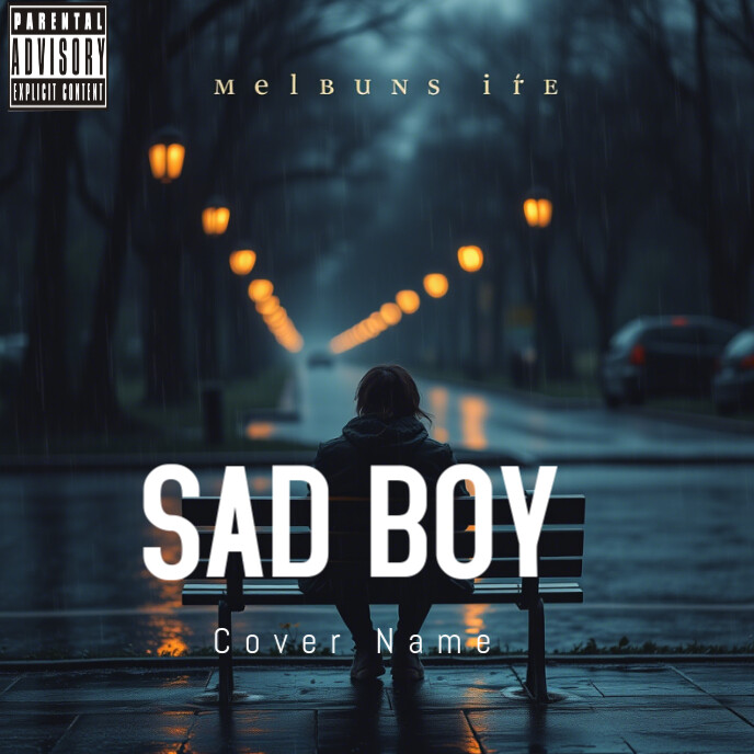 Black Sad Album Cover Template | PosterMyWall