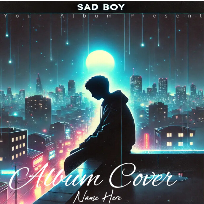 Black Sad Boy Album Album Cover Template | PosterMyWall