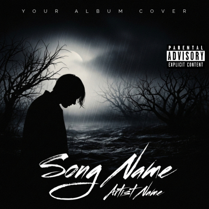 Black Sad Boy Album Cover Template | PosterMyWall