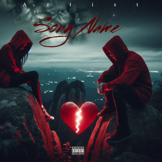 Black Sad Couple Album Cover Template | PosterMyWall