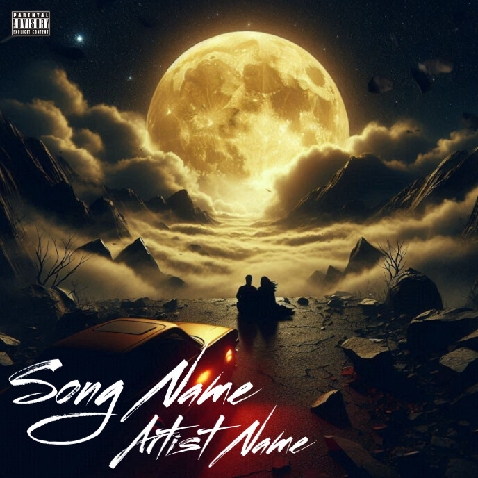 Black Sad Couple Album Cover Template | PosterMyWall