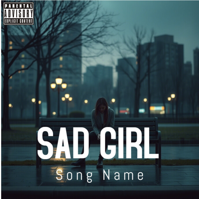 Plantilla de Black Sad Girl Album Cover | PosterMyWall