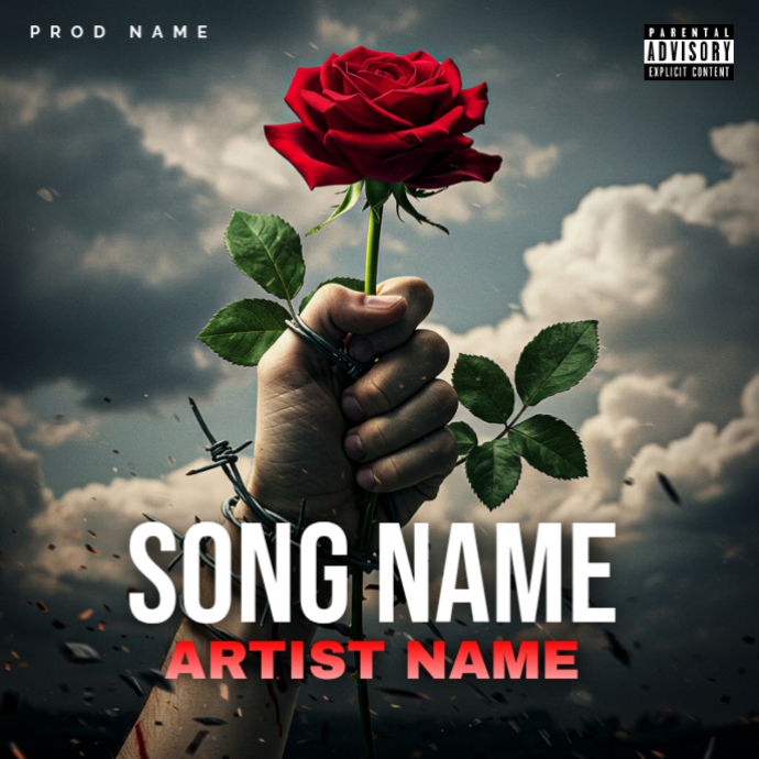 Black Sad Rose War Album Cover Template | PosterMyWall