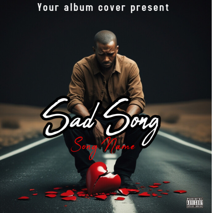 Black Sad Song Album Cover Template | PosterMyWall