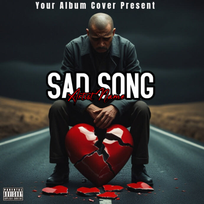 Black Sad Song Album Cover Template | PosterMyWall