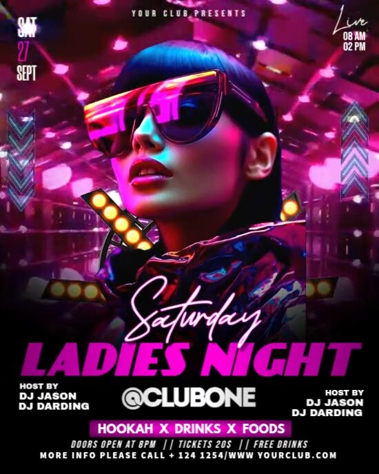 Plantilla de Black Saturday Ladies Night Party Video Flyer Instagram ...